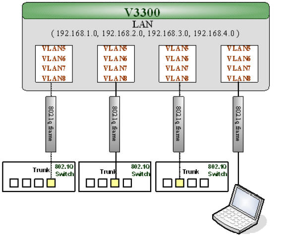 802.1Q VLAN | Vigor3300 Series | Các hướng dẫn cấu hình cho model cũ | HƯỚNG DẪN SỬ DỤNG DRAYTEK